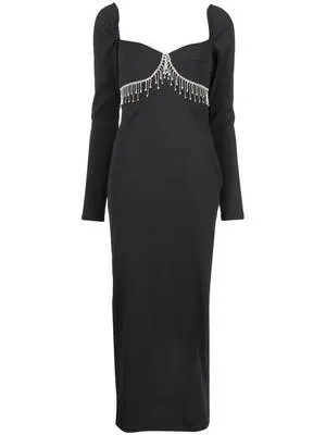 ANOUKI Rhinestone-trim Low-back Dress