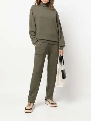 Extreme Cashmere Fine-knit Straight-leg Trousers - Green