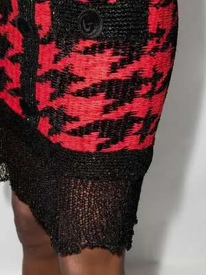 Balmain Houndstooth Knitted Miniskirt
