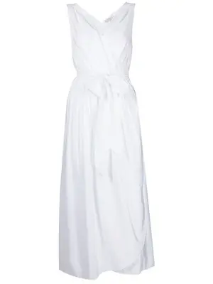 Vince Sleeveless Wrap Midi Dress - White