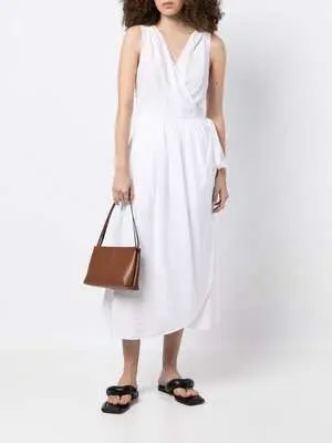 Vince Sleeveless Wrap Midi Dress