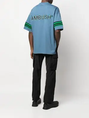 AMBUSH Logo-patch Stripe Detail T-shirt