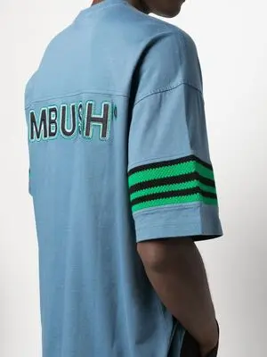 AMBUSH Logo-patch Stripe Detail T-shirt