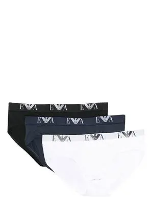 Emporio Armani Logo-band Set Of Three Briefs - White