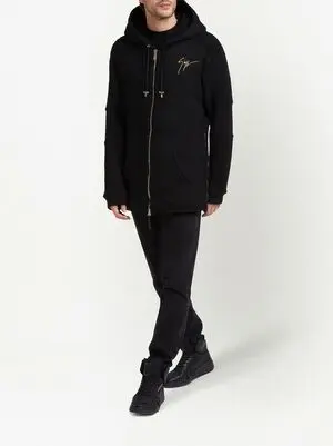 GIUSEPPE ZANOTTI Zip-front Shearling-trim Jacket