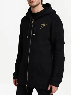 GIUSEPPE ZANOTTI Zip-front Shearling-trim Jacket