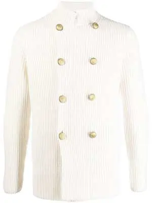 Brunello Cucinelli Double-breasted Knitted Cardigan - White