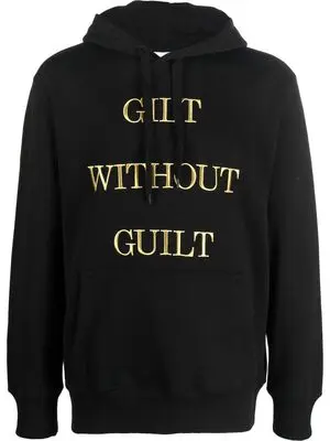 Moschino Embroidered Slogan Hoodie