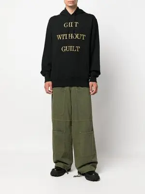 Moschino Embroidered Slogan Hoodie