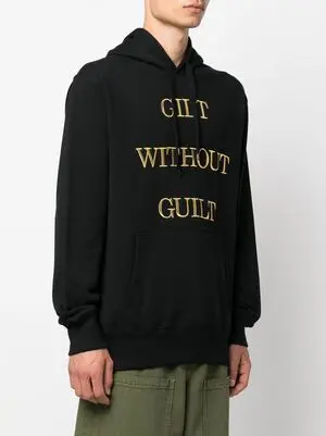Moschino Embroidered Slogan Hoodie