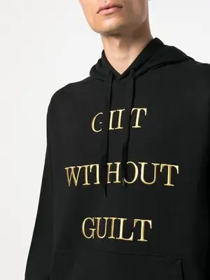 Moschino Embroidered Slogan Hoodie