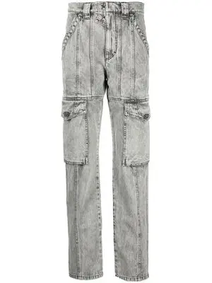 MARANT ETOILE Distressed-finish Straight Leg Jeans - Grey