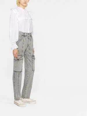 MARANT ETOILE Distressed-finish Straight Leg Jeans