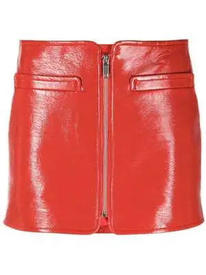 COURREGES Patent Mini Skirt - Red