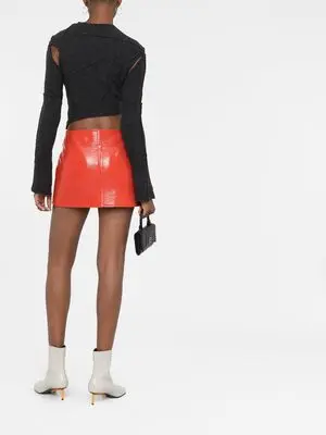 COURREGES Patent Mini Skirt - Red