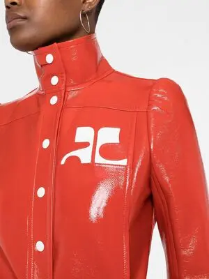 COURREGES Vinyl Reedition Cropped Jacket - Red