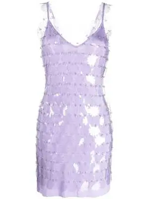 Rabanne Sequined Mini Dress - Purple