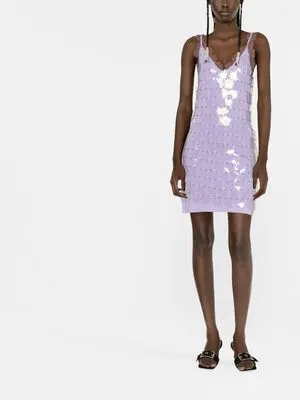 Rabanne Sequined Mini Dress - Purple