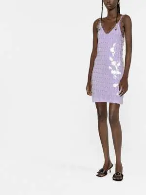 Rabanne Sequined Mini Dress - Purple