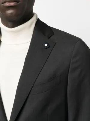 LARDINI Single-breasted Blazer - Grey