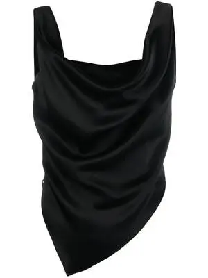 Nanushka Petra Draped Top Black