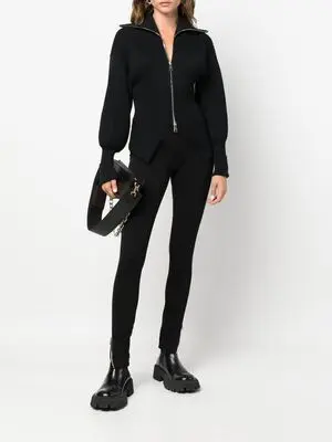ANDREĀDAMO Ribbed-knit Zip-up Cardigan