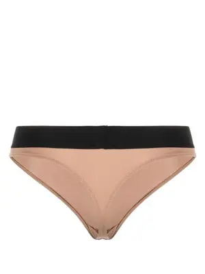 TOM FORD Logo-waistband Thong - Neutrals