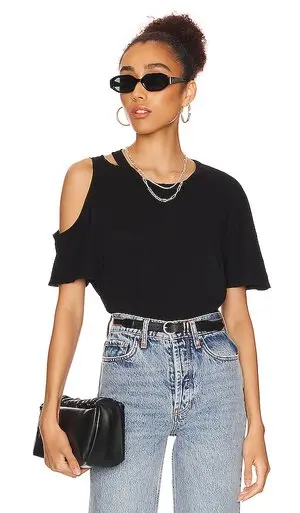 Michael Lauren Verdugo Crew Neck Tee With Cutout
