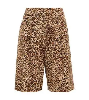 Etro Leopard-print Denim Shorts