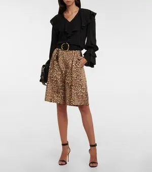 Etro Leopard-print Denim Shorts