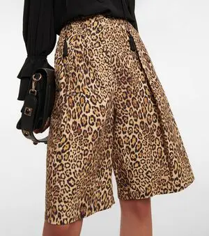 Etro Leopard-print Denim Shorts