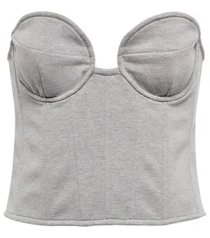 Magda Butrym Cotton-blend Jersey Bustier - Grey