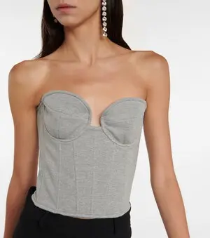 Magda Butrym Cotton-blend Jersey Bustier - Grey
