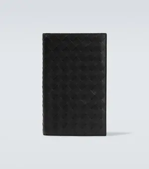 Bottega Veneta Intreccio Leather Wallet - Black