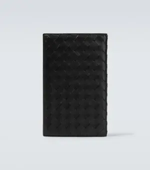 Bottega Veneta Intreccio Leather Wallet - Black