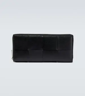 Bottega Veneta Intreccio Leather Wallet - Black