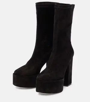 Paris Texas Suede Platform Ankle Boots