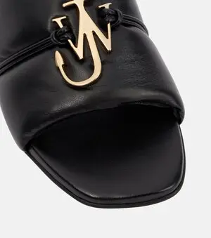 JW Anderson Anchor Leather Sandals - Black