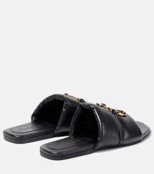 JW Anderson Anchor Leather Sandals - Black