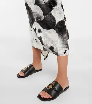 JW Anderson Anchor Leather Sandals - Black