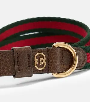 Gucci Web Stripe S/m Dog Leash