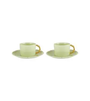 L'Objet Haas Mojave Set Of 2 Teacups And Saucers