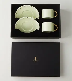 L'Objet Haas Mojave Set Of 2 Teacups And Saucers