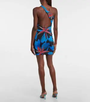 LOUISA BALLOU Plunge One-shoulder Minidress