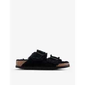 BIRKENSTOCK Arizona Shearling And Suede Sandals
