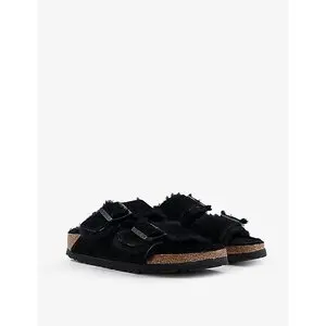 BIRKENSTOCK Arizona Shearling And Suede Sandals
