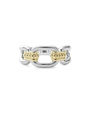 Lagos 18k Yellow Gold And Sterling Silver Caviar Ring - Silver/gold