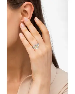 Lagos 18k Yellow Gold And Sterling Silver Oval Link Ring - Silver/gold