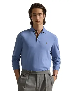Polo Ralph Lauren Classic Fit Soft Cotton Long-sleeve Polo Shirt Blue