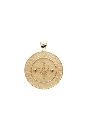JANE WIN Virgo Zodiac Coin Pendant - Gold